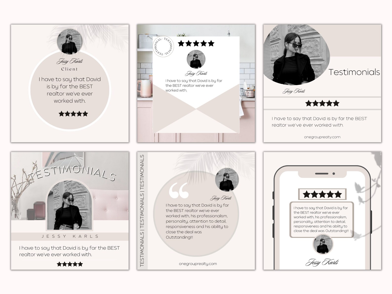 20 Blush Pink Testimonial Templates for Realtors Real Estate - Etsy