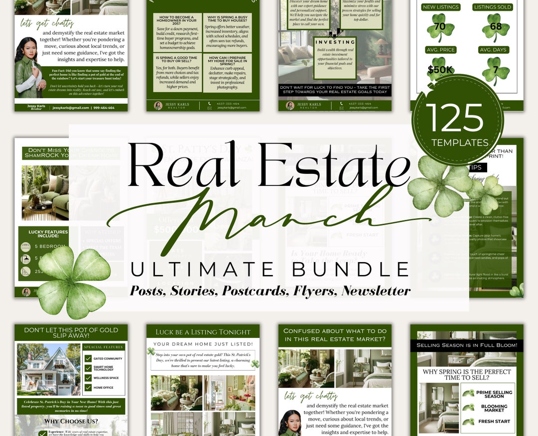 March Real Estate Marketing Templates| March Social Media Posts| Real ...