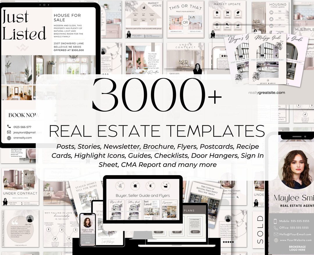 3000+ Blush Pink Real Estate Marketing Templates| Realtor Instagram ...