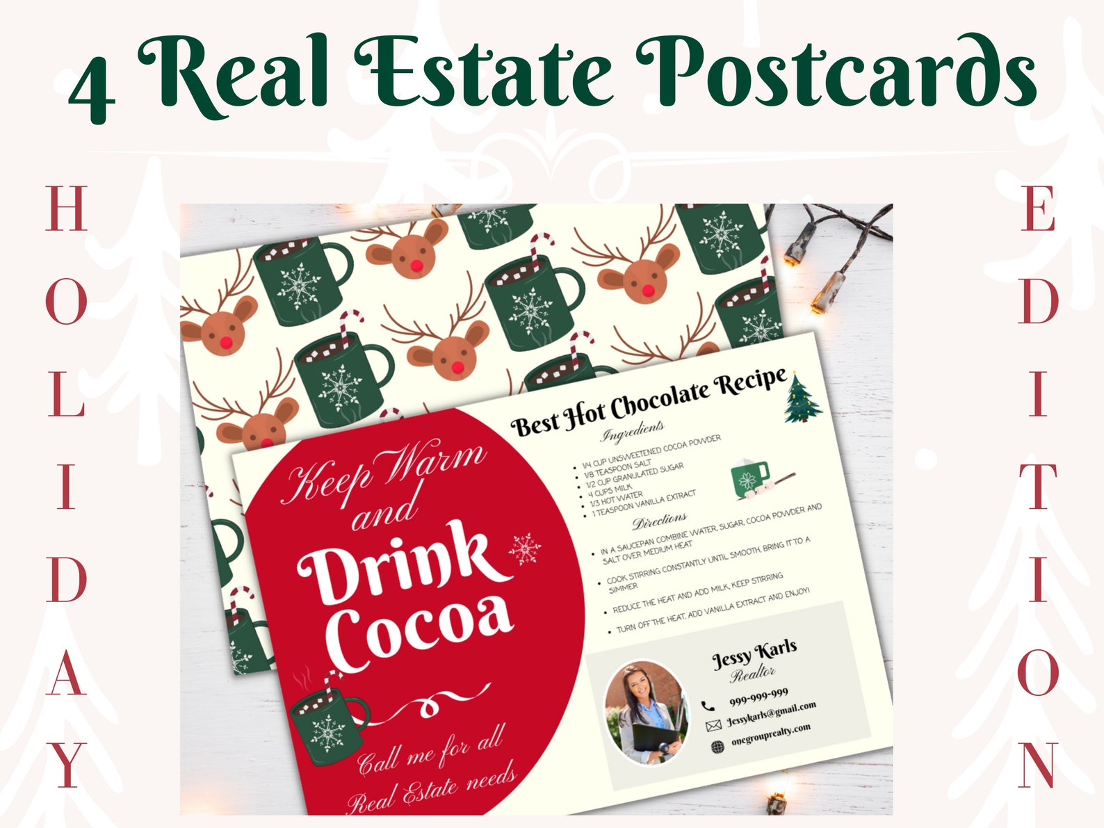 Real Estate Christmas Bundle| Social Media Posts| Christmas Postcards ...