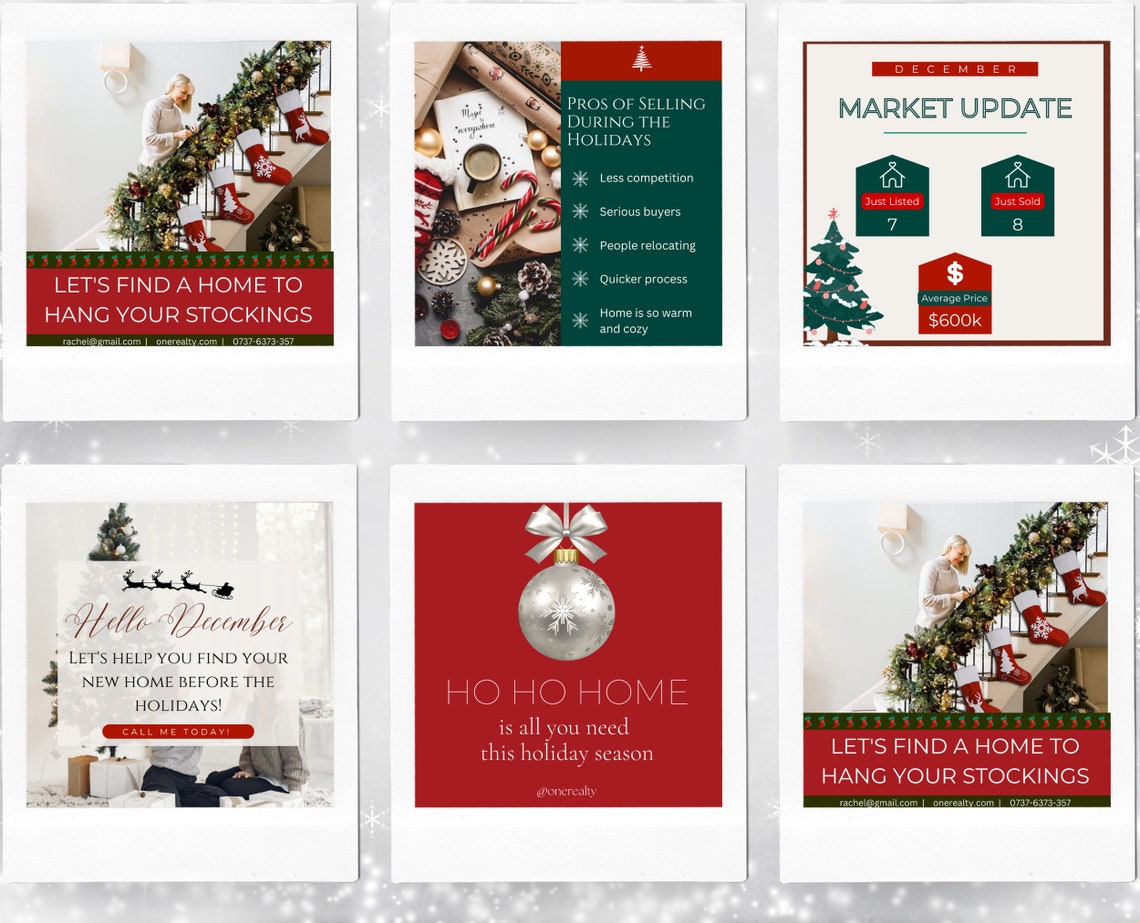 62 Christmas Real Estate Social Media Posts Real Estate - Etsy