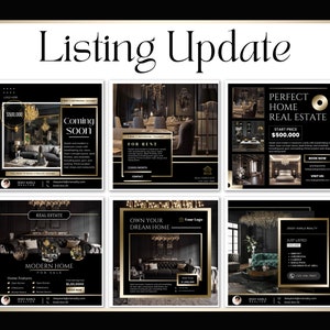 70+ August Real Estate Marketing Templates| Black and Gold August ...