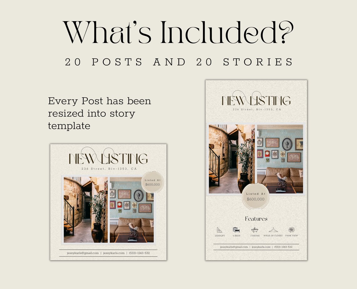 40+ Vintage Just Listed Real Estate Templates| Realtor Social Media ...