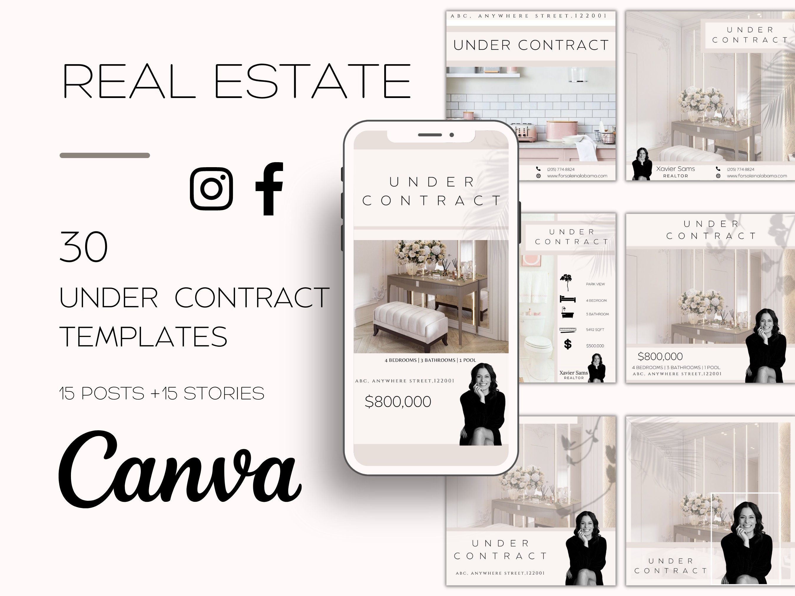 30 Under Contract Real Estate Templates Realtor Facebook and - Etsy