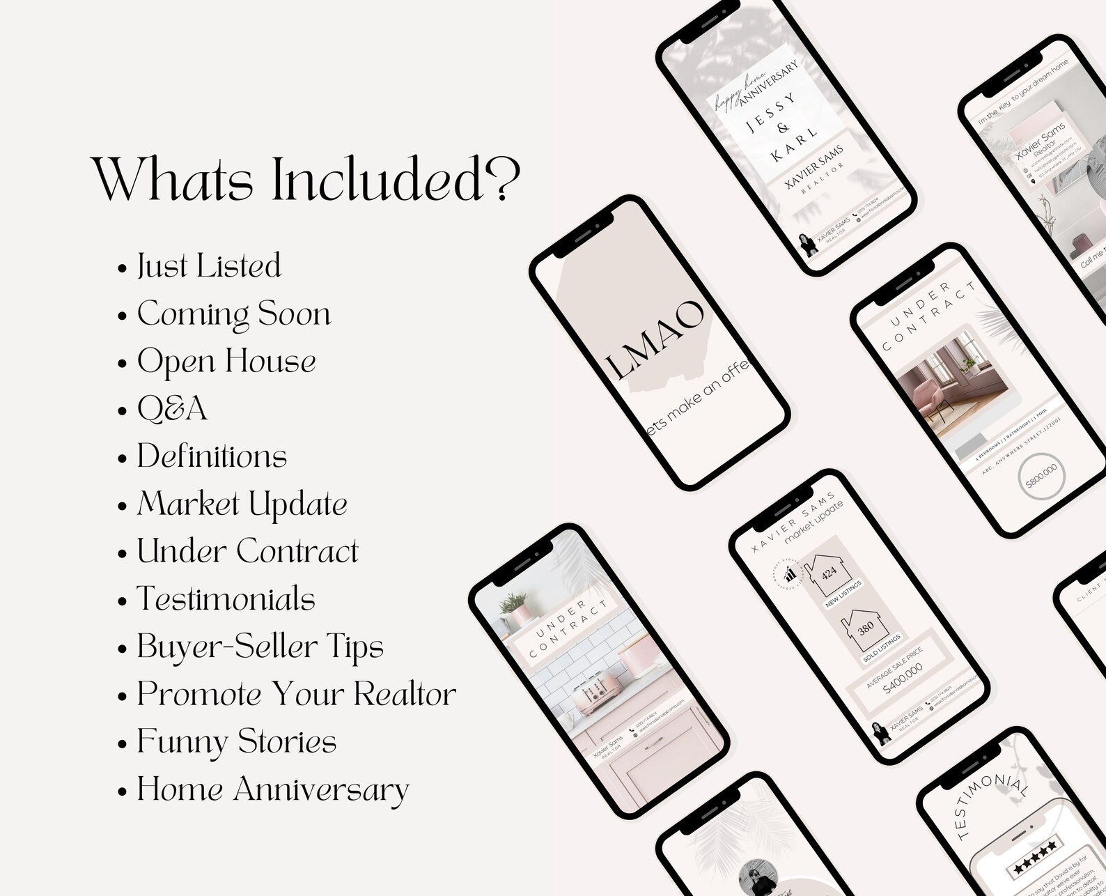 150 Aesthetic Real Estate Story Template Blush Pink Realtor - Etsy