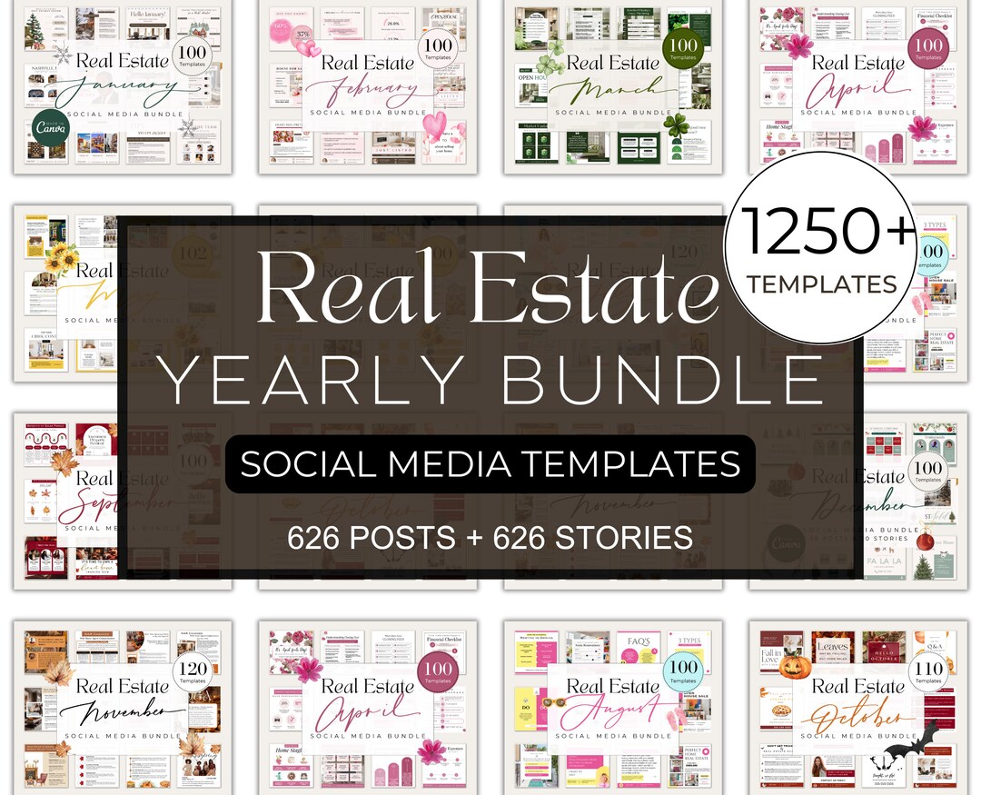 365 Day Real Estate Template Bundle| Full Year Real Estate Package ...