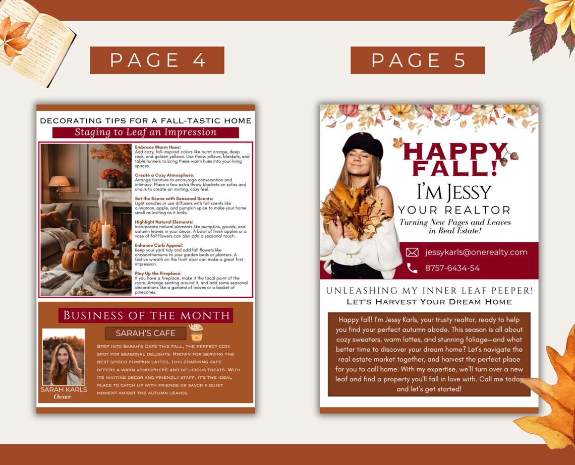 Fall Real Estate Newsletter| September Realtor Newsletter| October ...