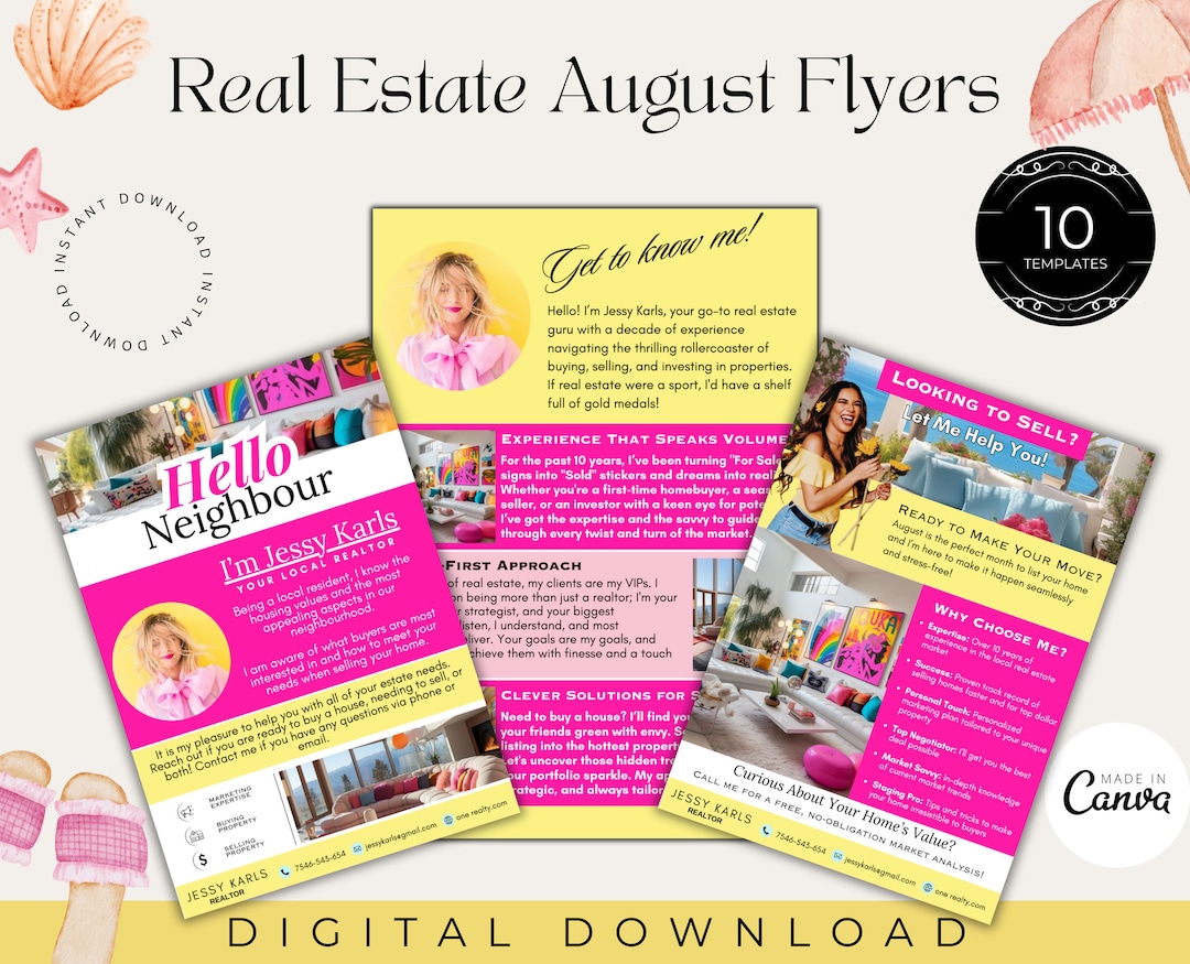 August Real Estate Flyer Templates| Real Estate August Flyers| Real ...