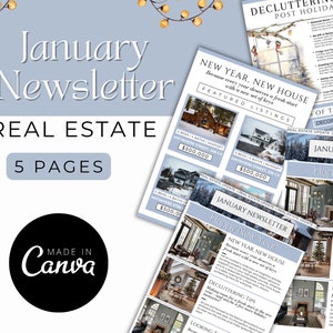 January Real Estate Newsletter Template| Real Estate Winter Newsletter ...