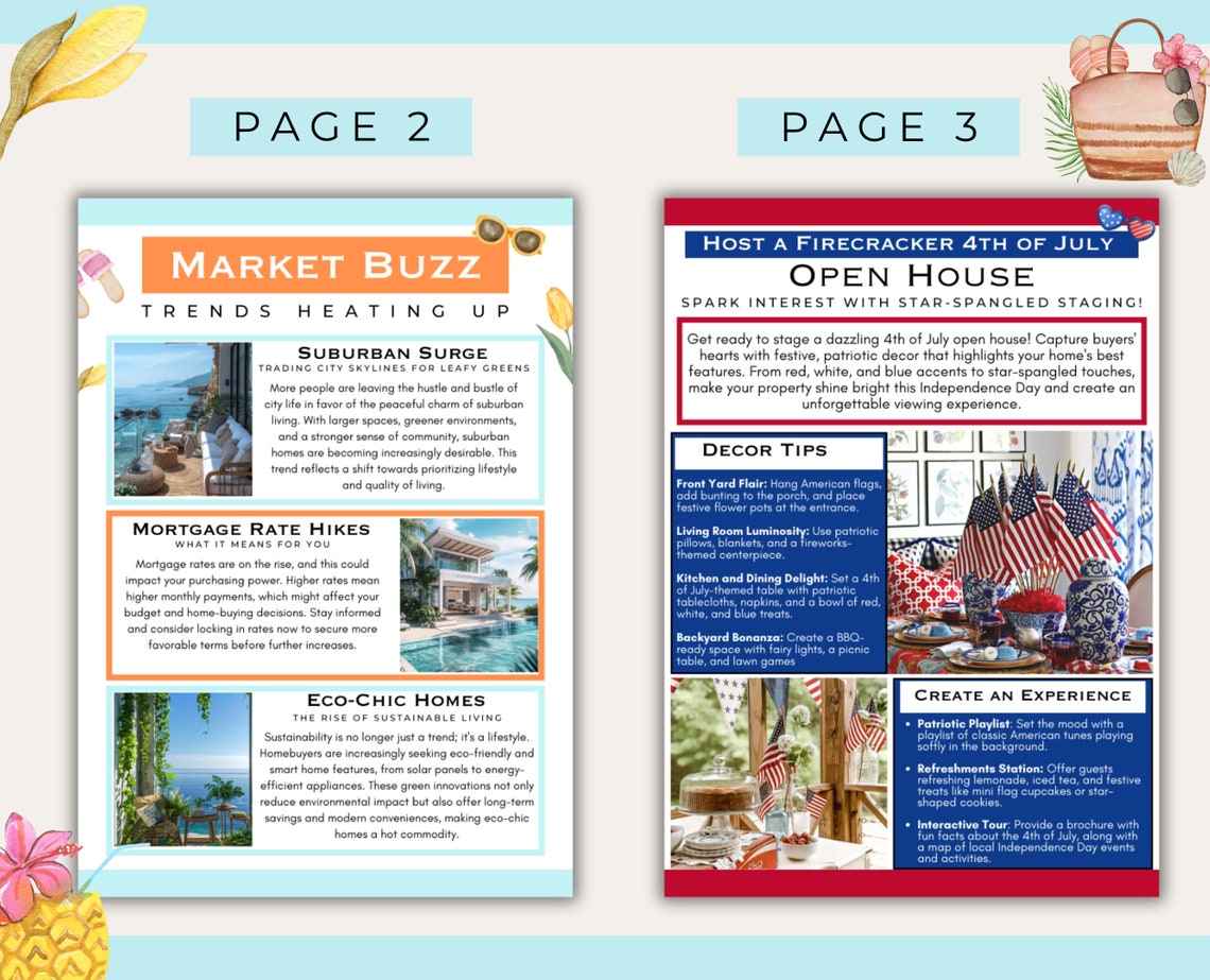 July Real Estate Newsletter| 4th of July Real Estate Marketing| Realtor ...