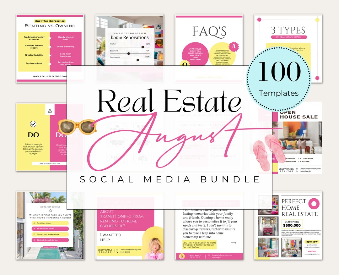 August Real Estate Social Media Templates| August Real Estate Marketing ...