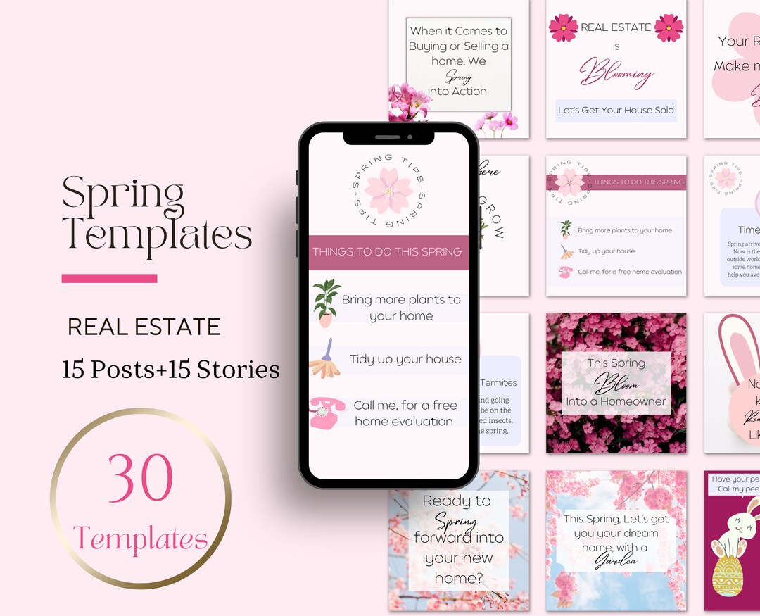 30 Spring Real Estate Marketing Templates for Social Media| Spring and ...