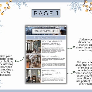 January Real Estate Newsletter Template| Real Estate Winter Newsletter ...