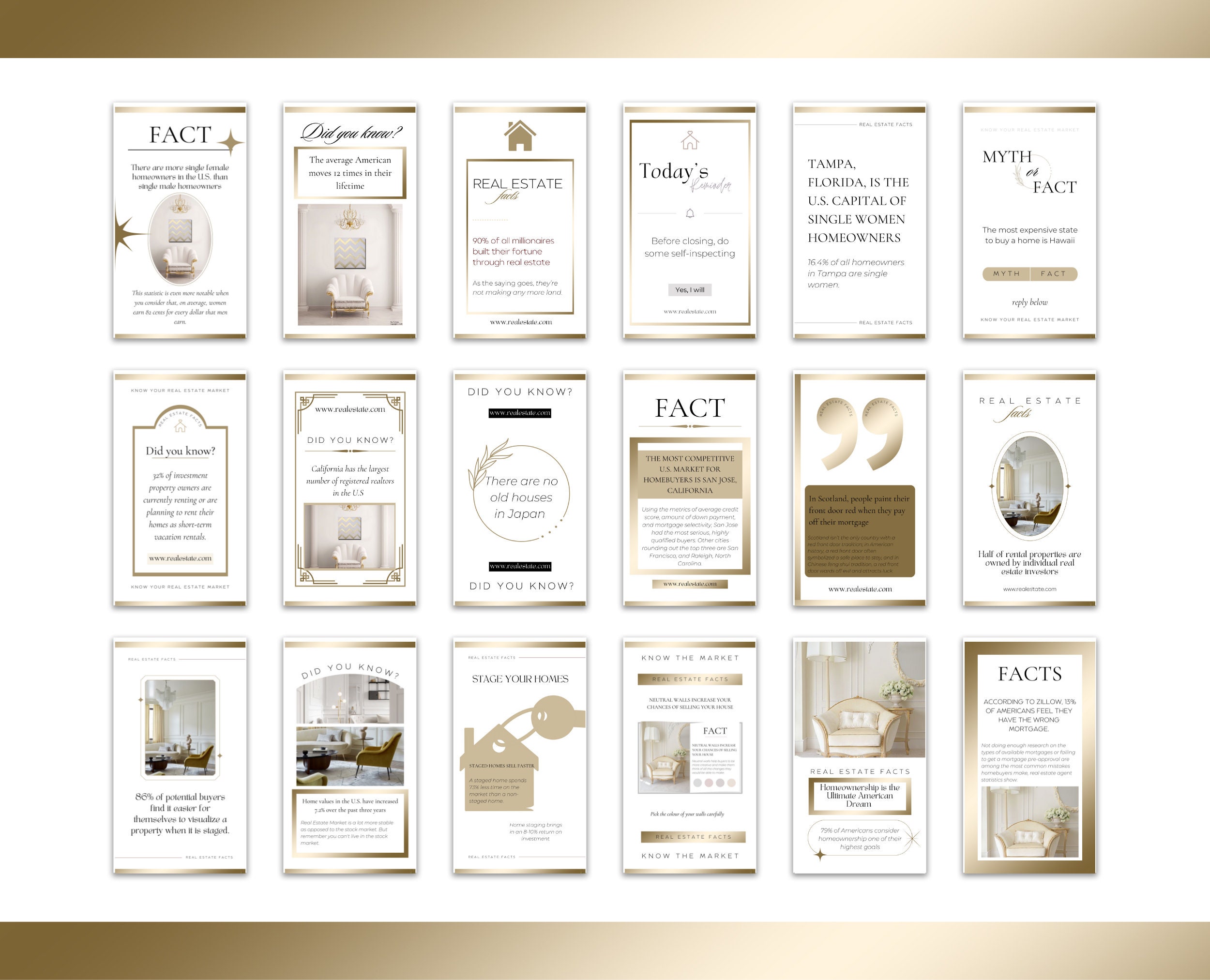 50 Real Estate Facts Templates Realtor Social Media Posts - Etsy