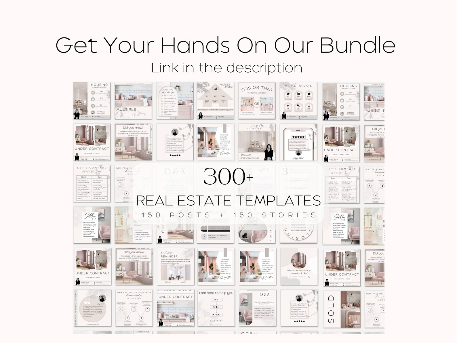 50 SOLD Aesthetic Real Estate Templatesblush Pink Instagram - Etsy