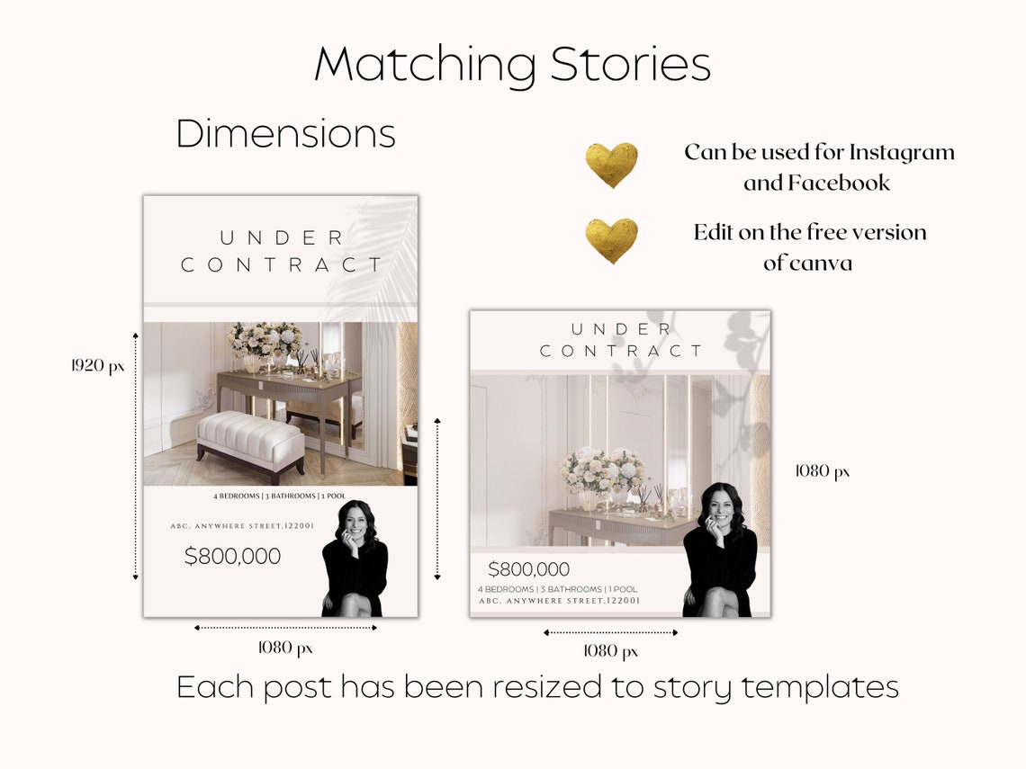 30 Under Contract Real Estate Templates Realtor Facebook and - Etsy