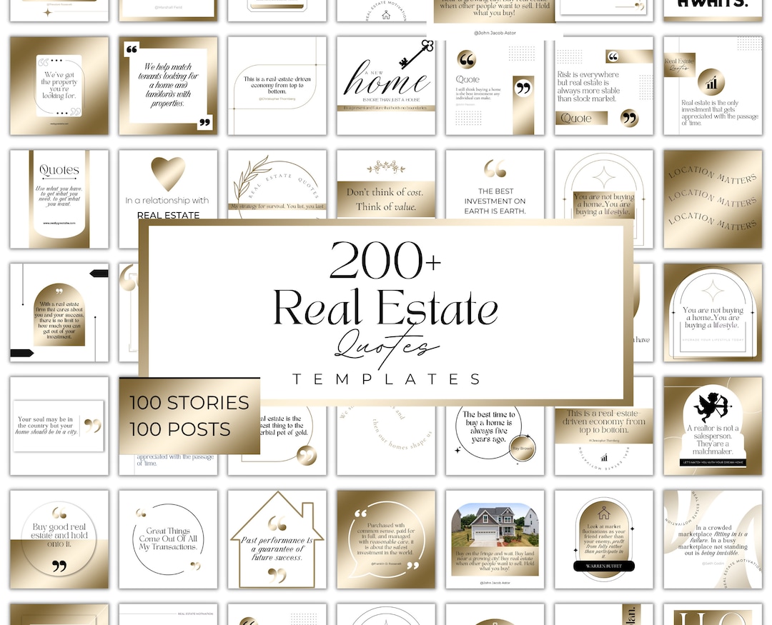 200+ White & Gold Real Estate Quote Templates| Realtor Marketing Quotes ...
