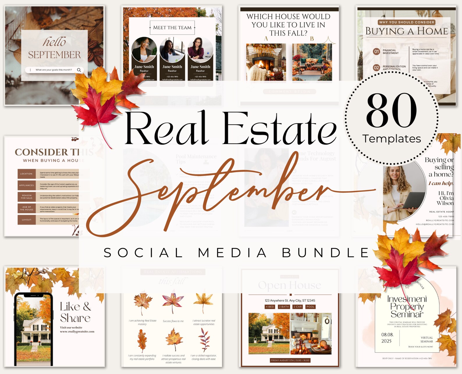 260+ Fall Real Estate Templates| Fall Social Media Posts| Fall Themed ...