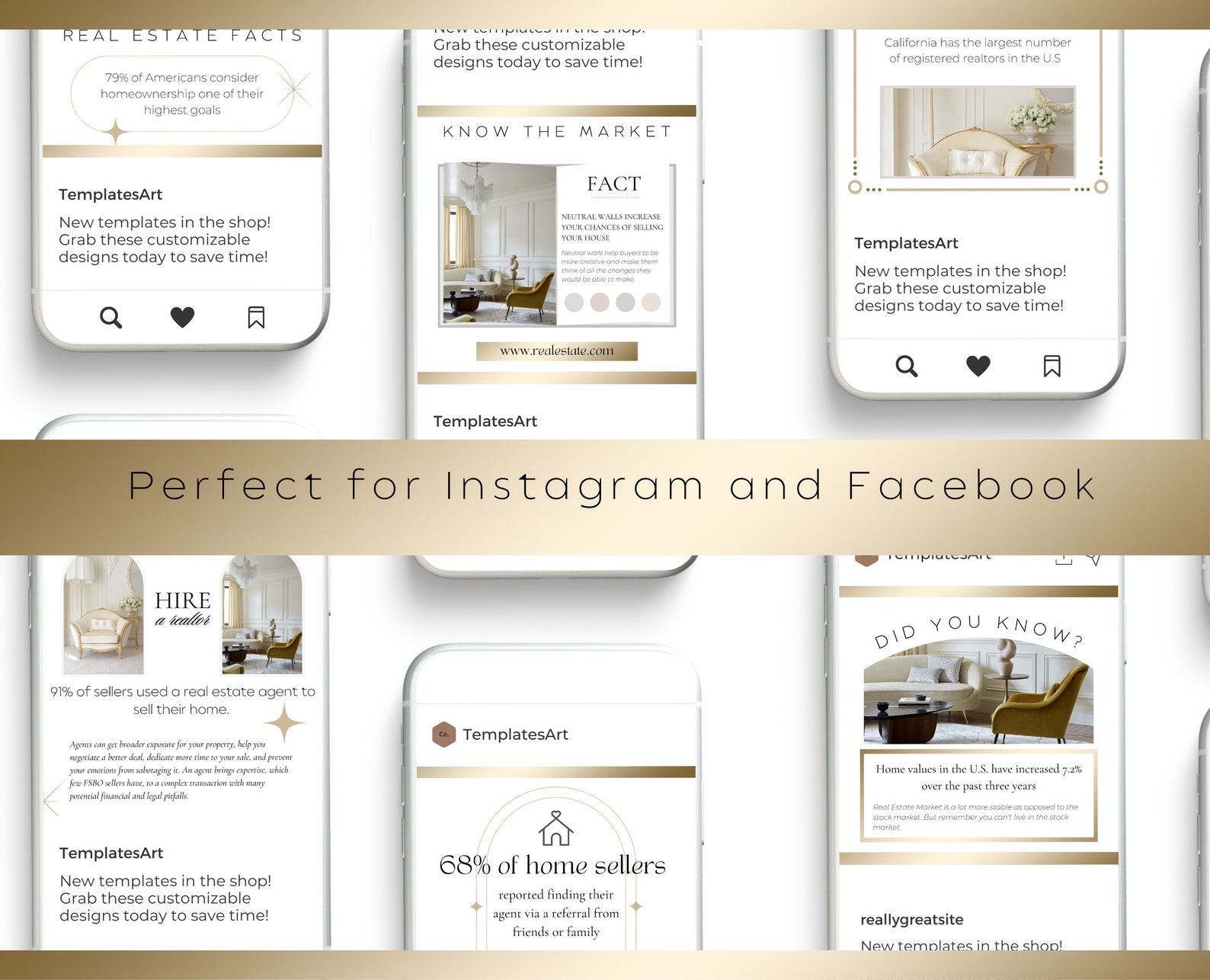 50 Real Estate Facts Templates Realtor Social Media Posts - Etsy