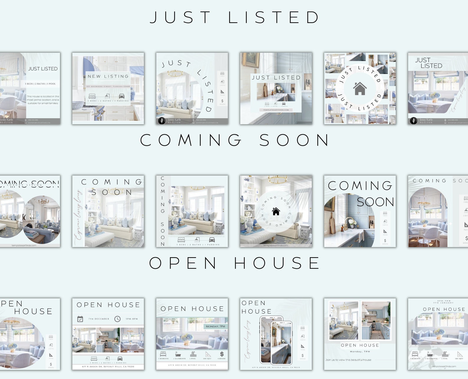 400+ Aesthetic Real Estate Marketing Templates| Social Media Posts and ...