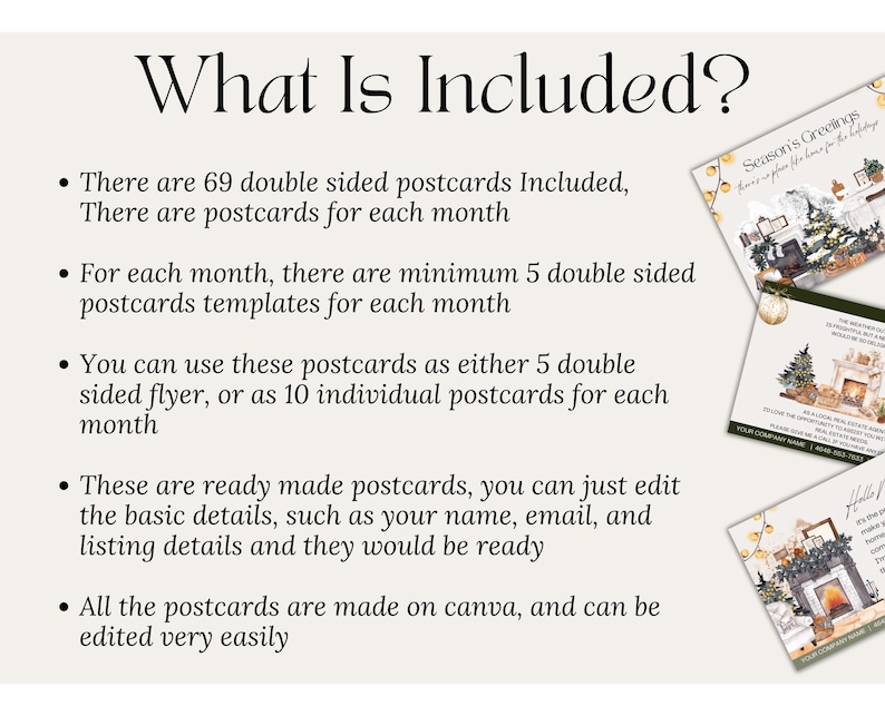 Full Year Real Estate Postcard Templates| Real Estate Postcard Bundle ...
