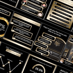 Black and Gold February Real Estate Templates| Valentines Real Estate ...