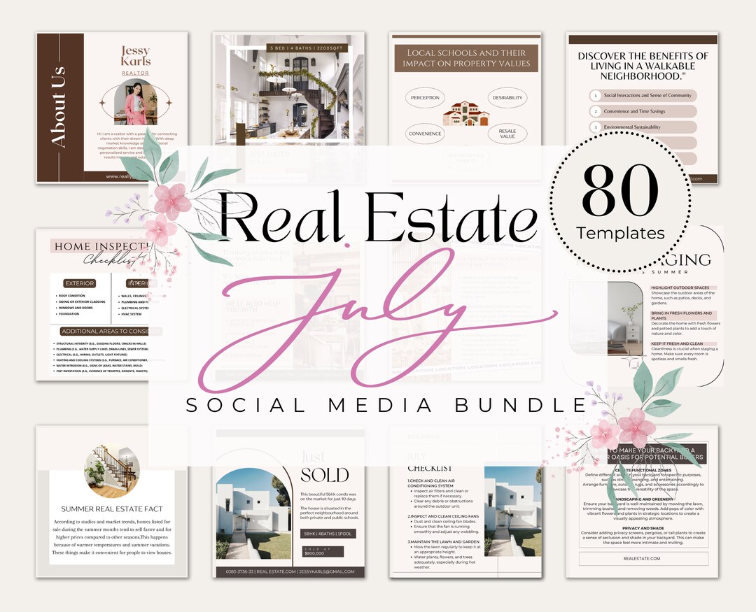 80+ July Real Estate Social Media Templates| July Real Estate Marketing ...