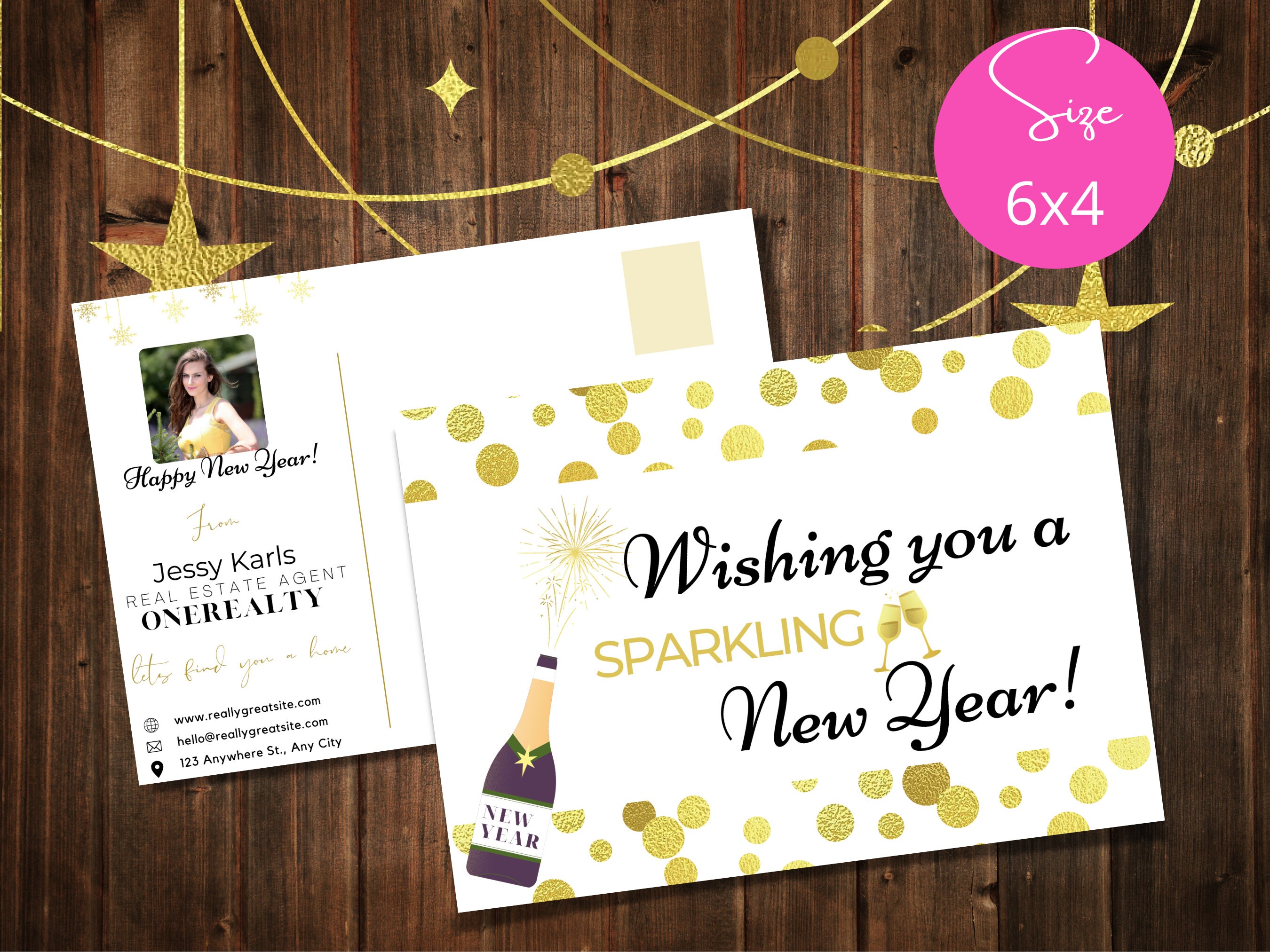 3 Real Estate New Years Postcards| Holiday Edition Postcards| Real ...
