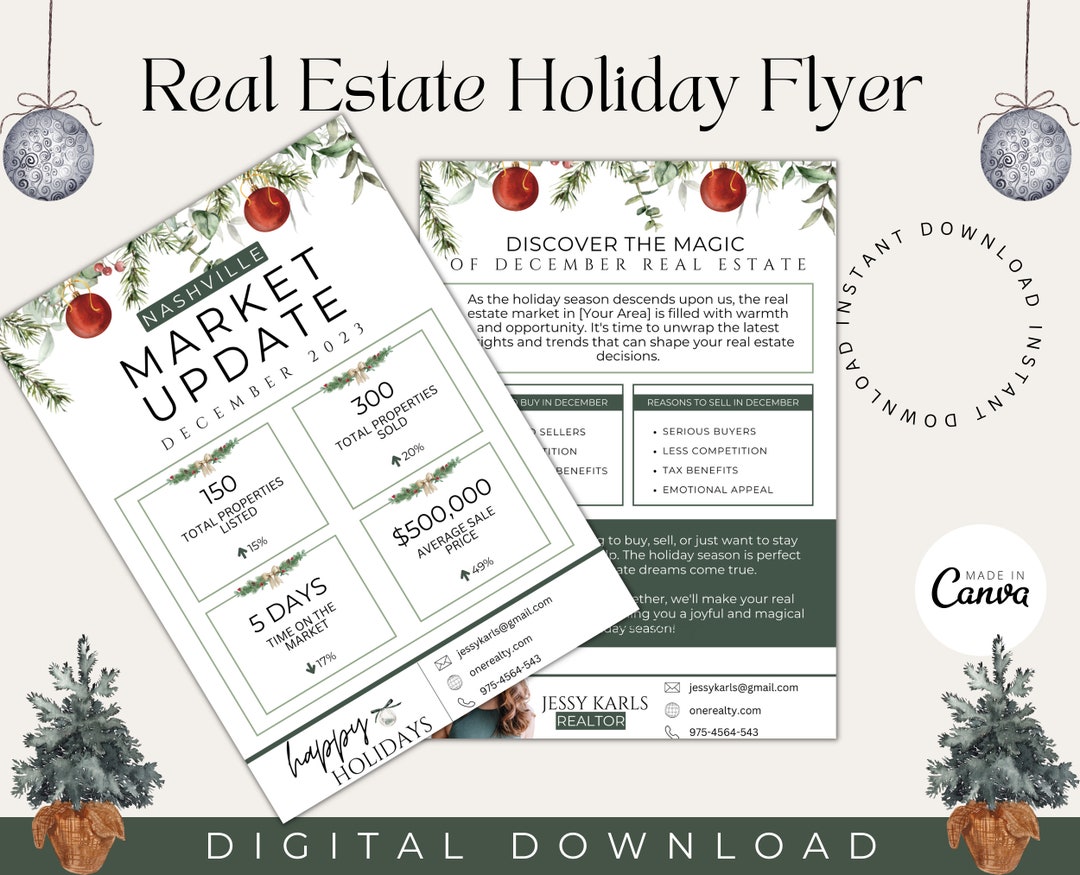 Holiday Market Update Flyer|real Estate Christmas Flyer| Real Estate ...