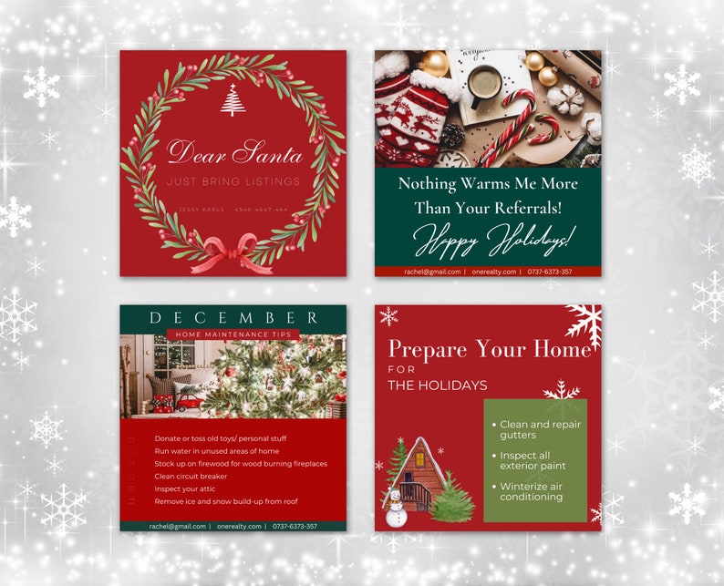 62 Christmas Real Estate Social Media Posts Real Estate - Etsy