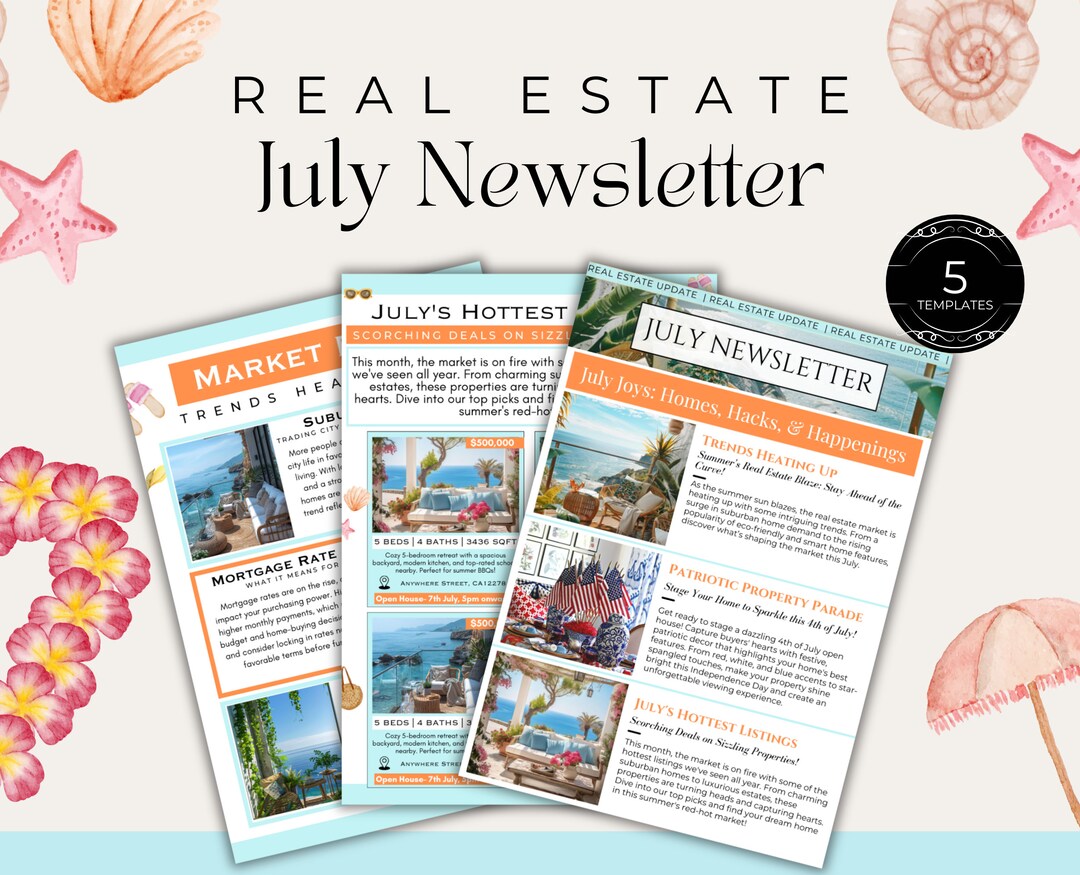 July Real Estate Newsletter| 4th of July Real Estate Marketing| Realtor ...