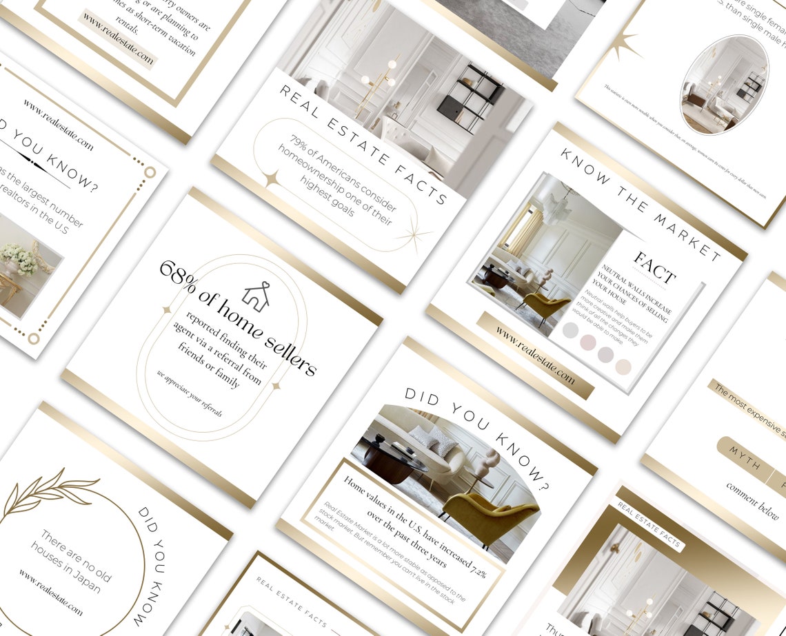 50 Real Estate Facts Templates Realtor Social Media Posts - Etsy