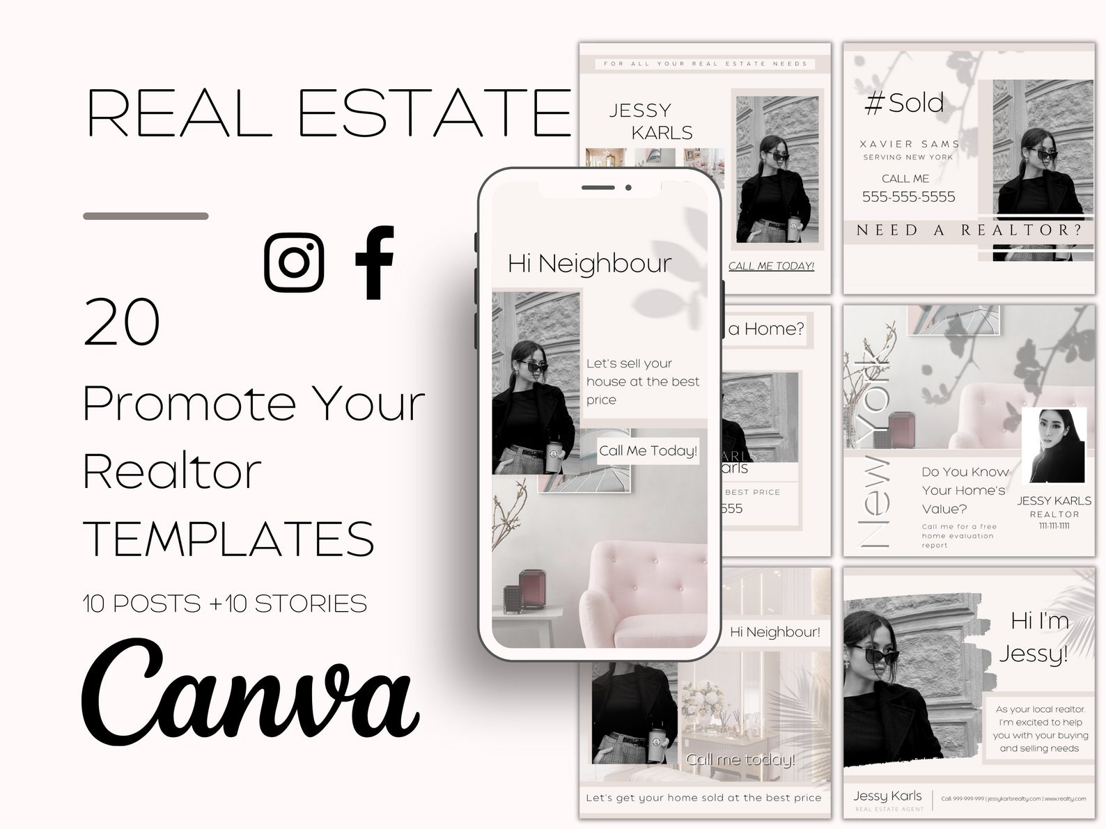 Promote Your Realtor Marketing Templates for Real Estate| Instagram and ...