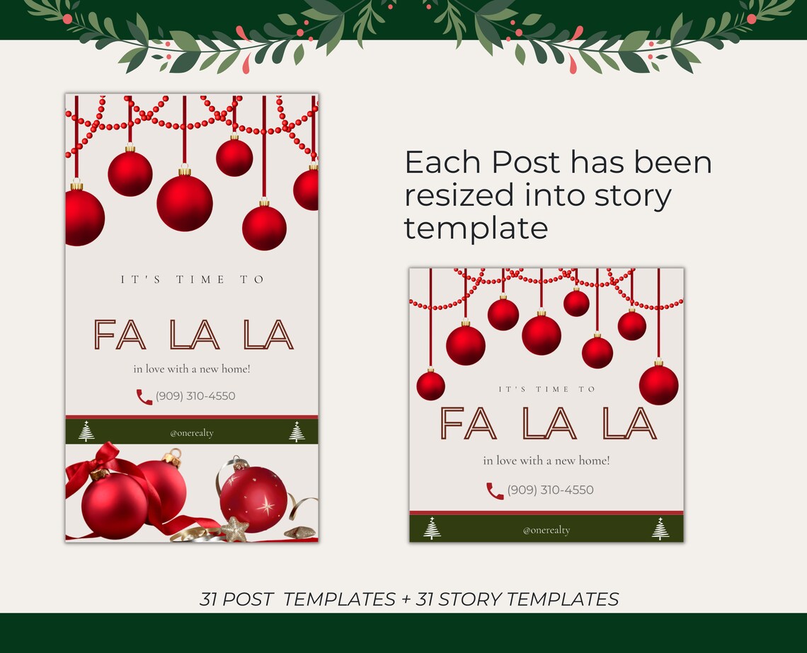 62 Christmas Real Estate Social Media Posts Real Estate - Etsy