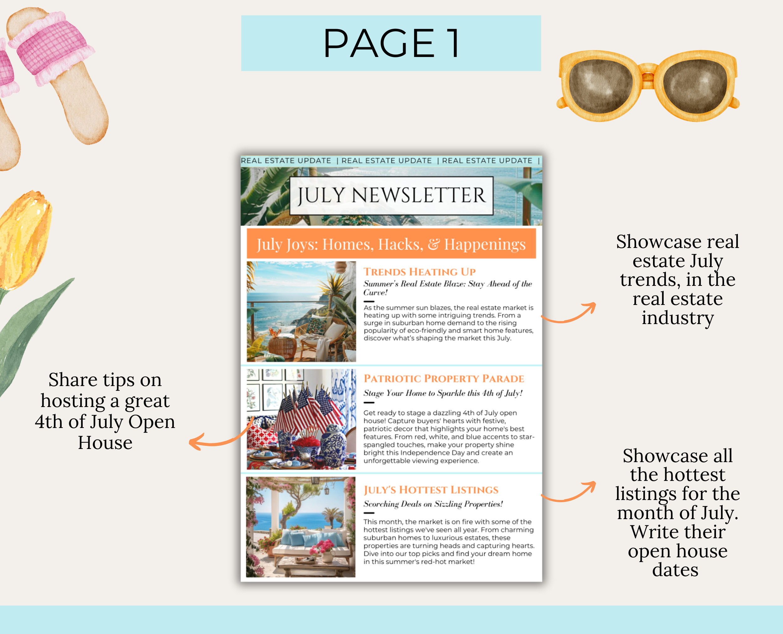 July Real Estate Newsletter| 4th of July Real Estate Marketing| Realtor ...