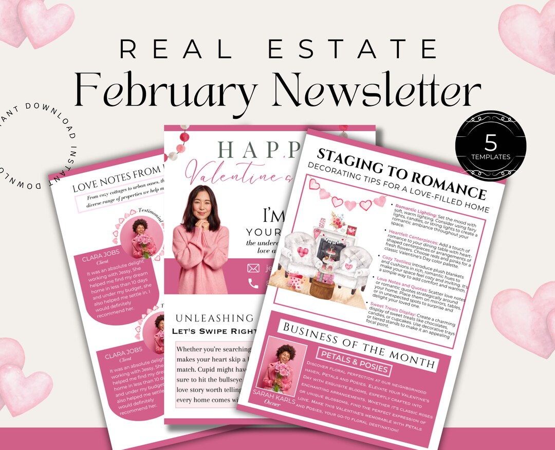 February Real Estate Newsletter| Valentines Day Real Estate Newsletter| February Real Estate ...