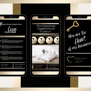 Black and Gold February Real Estate Templates| Valentines Real Estate ...
