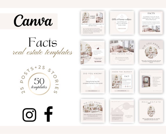 50 Real Estate Fact Templates Realtor Fact Posts and - Etsy