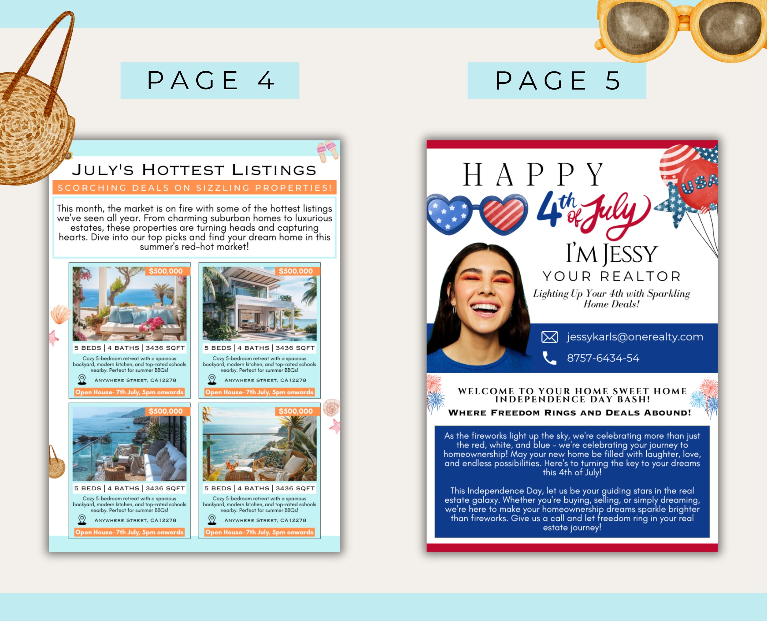 July Real Estate Newsletter| 4th of July Real Estate Marketing| Realtor ...