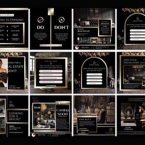 70+ August Real Estate Marketing Templates| Black and Gold August ...