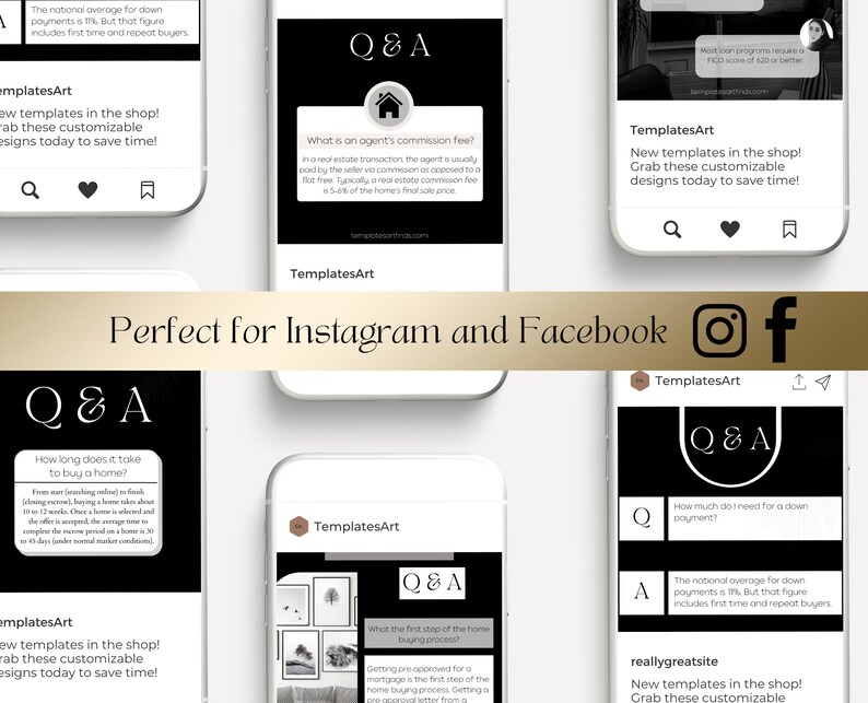 20 Modern Real Estate Q&A Templatesinstagram and Facebook - Etsy
