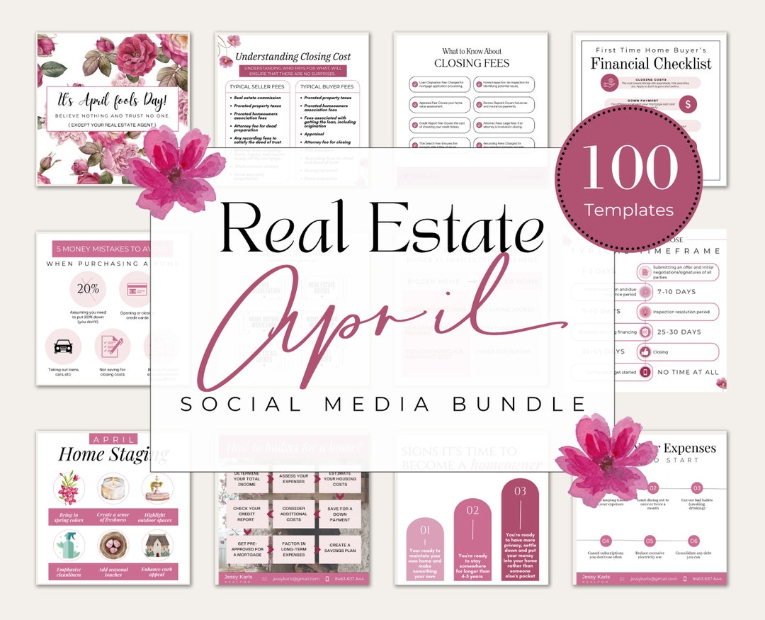 April Real Estate Marketing Templates| Spring Real Estate Posts| Easter ...