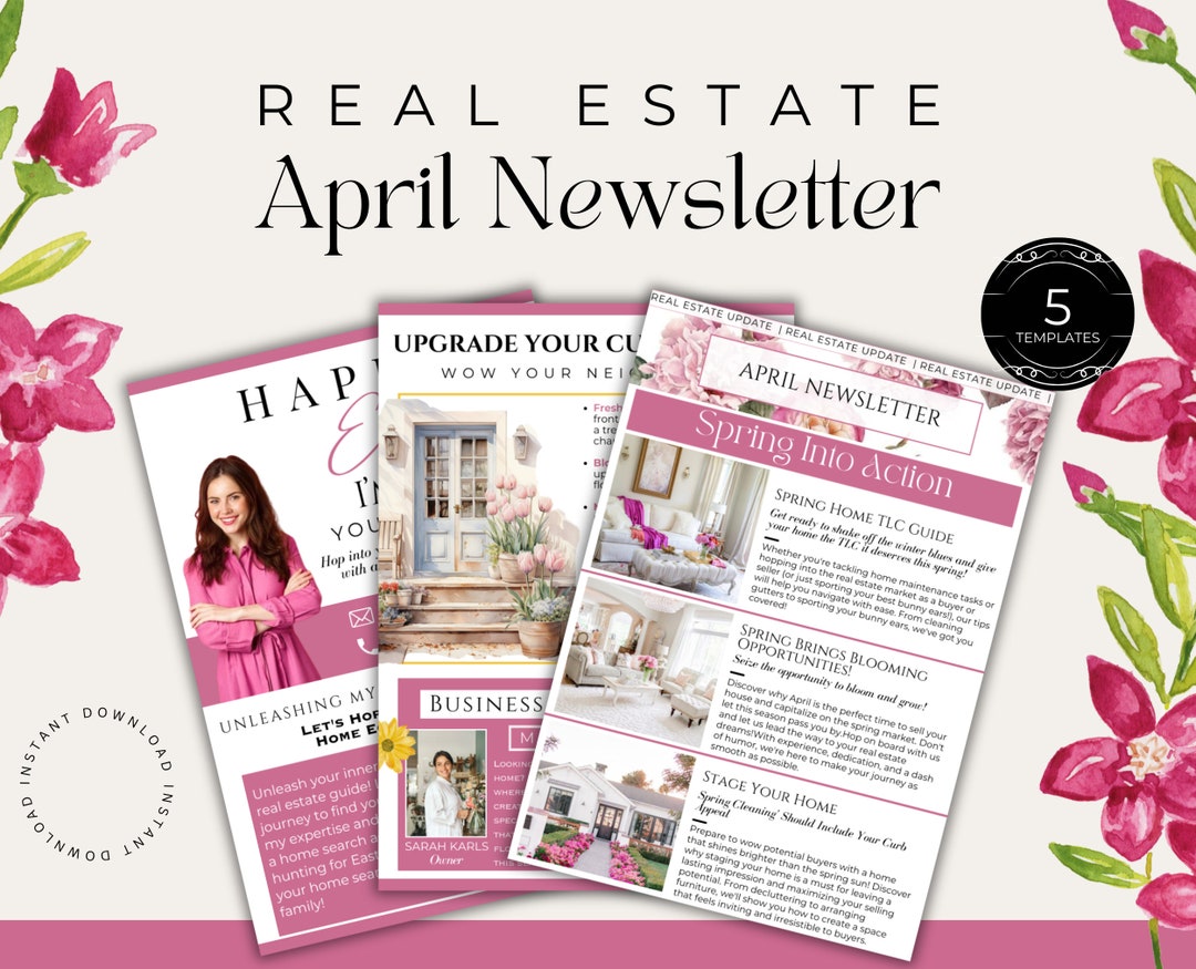 April Real Estate Newsletter Template| Real Estate Spring Email ...