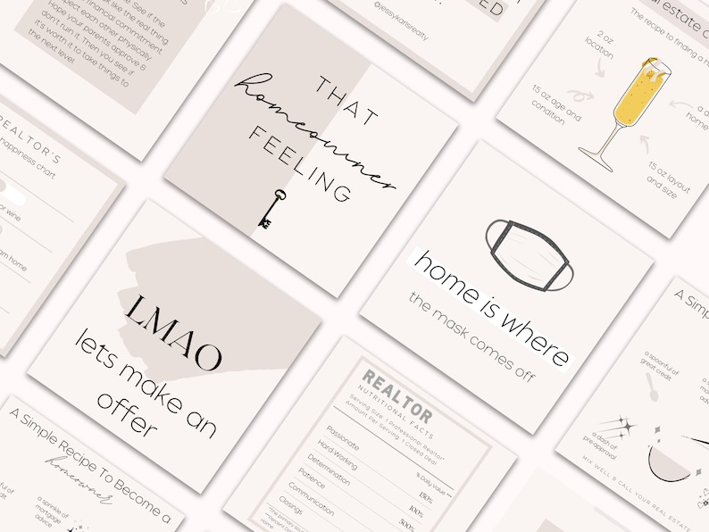 20 Real Estate Funny Templates| Real Estate Humour| Realtor Social ...