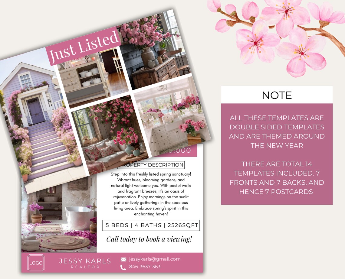 Real Estate April Postcards| Spring Real Estate Postcards| Realtor ...