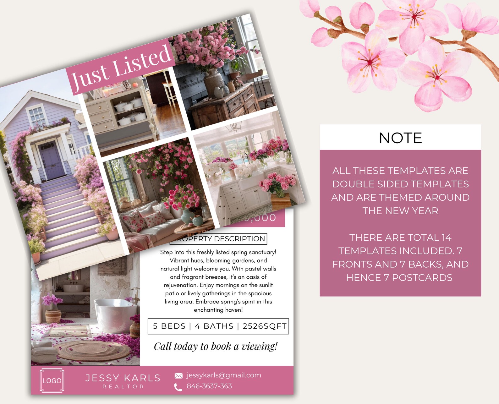 Real Estate April Postcards| Spring Real Estate Postcards| Realtor ...