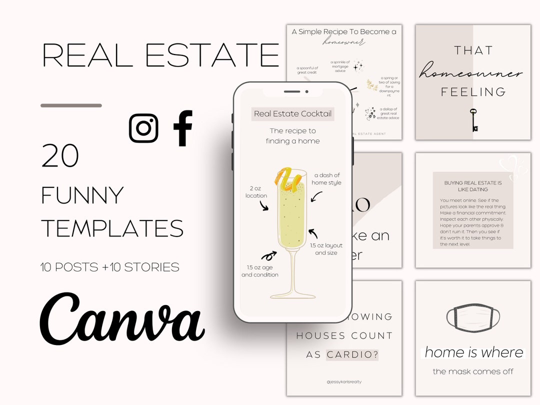 20 Real Estate Funny Templates| Real Estate Humour| Realtor Social ...