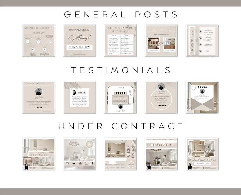 650+ Neutral Real Estate Marketing Templates| Realtor Social Media ...
