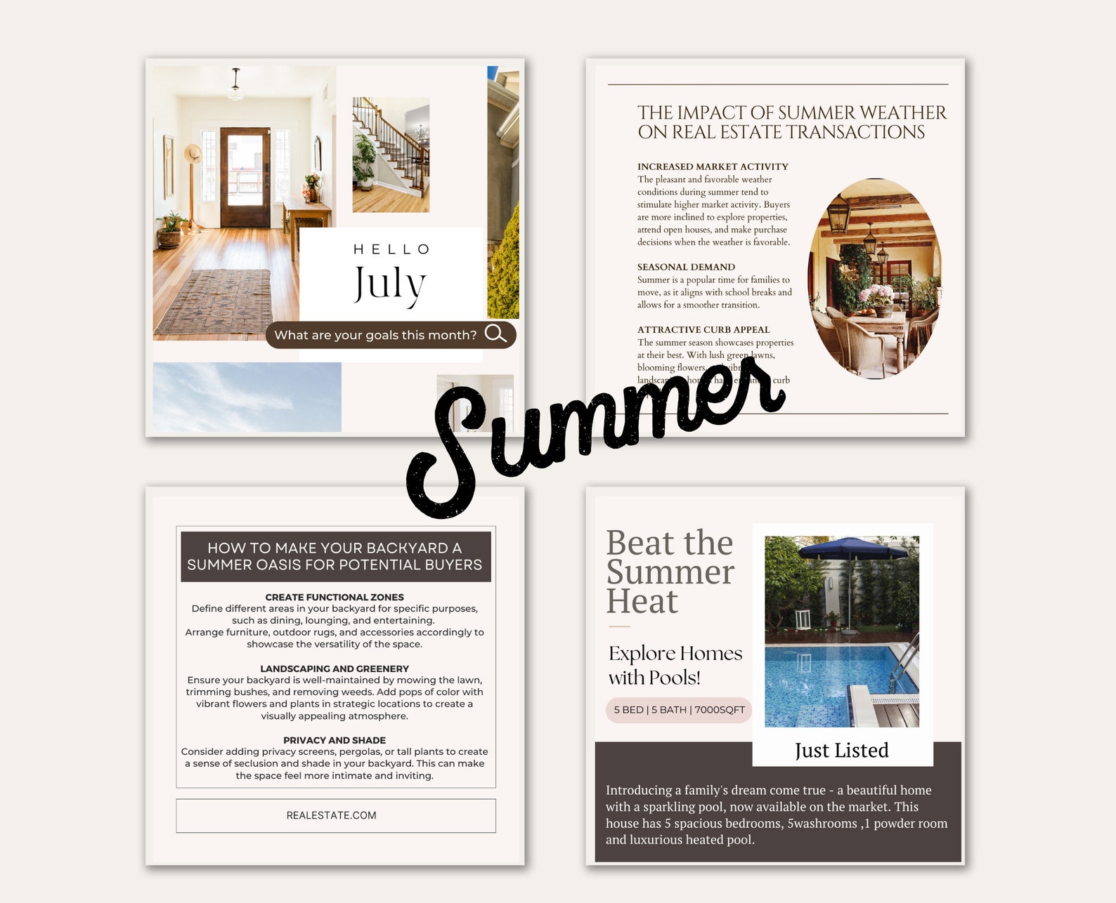80+ July Real Estate Social Media Templates| July Real Estate Marketing ...