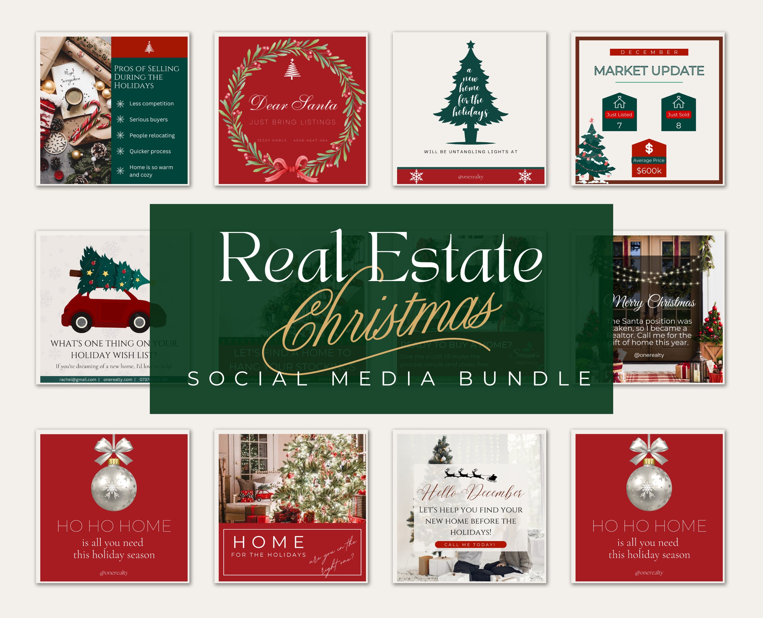 62 Christmas Real Estate Social Media Posts Real Estate - Etsy